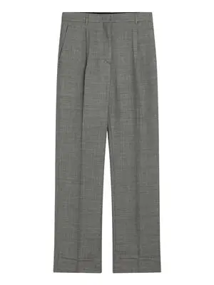Prada Wide Leg Wool Trousers - Gray
