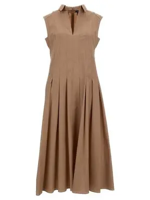 FAY Pleated Sleveless Dress - Multicolor