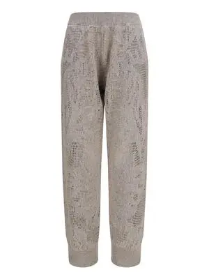 Brunello Cucinelli Track Dazzling Water Lillies Pants - Cream