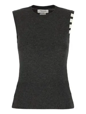 Thom Browne Sleeveless Ribbed Knit Tank Top - Multicolor