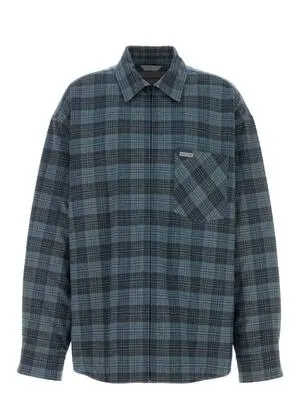 Balenciaga Embroidered Flannel Oversize Shirt - Multicolor