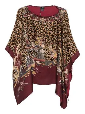 Etro Wool Blend Poncho - Multicolor