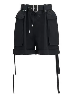 Alexander McQueen Cotton Shorts With Belt - Black
