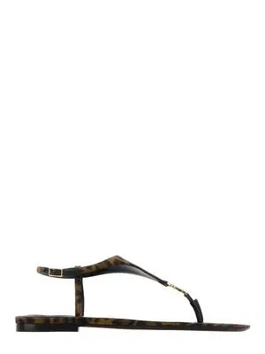 Saint Laurent SAINT LAURENT Printed Fabric Cassandra Sandals Multicolor