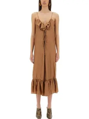 Dries Van Noten Petticoat Dress With Ruffles - Cream