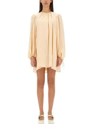 Chloé CHLOE Silk Shirred Mini Dress Multicolor