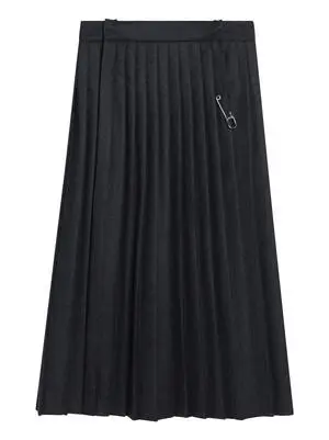 Prada Wool Pleated Skirt - Gray