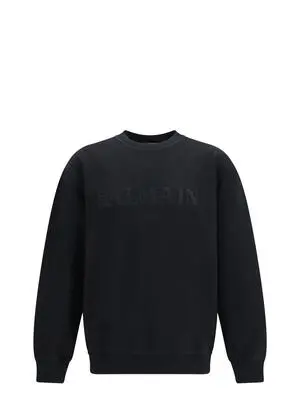 Balmain Vintage Embroidered Logo Sweatshirt - Black