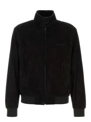 Gucci Suede Bomber Jacket - Black