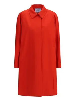 Prada Cotton Gabardine Coat - Red