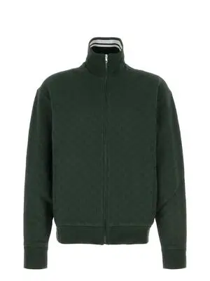 Gucci Monogrammed Zip Up Sweatshirt - Green
