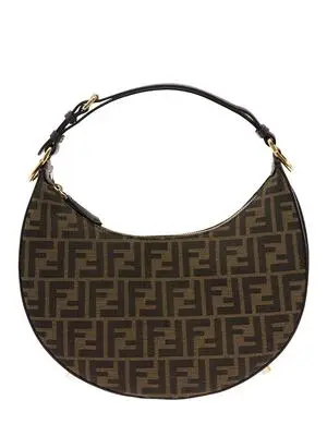 Fendi Handbag 'fendigraphy Small' With Ff Motif In Brown Jacquard Fabric - Multicolor