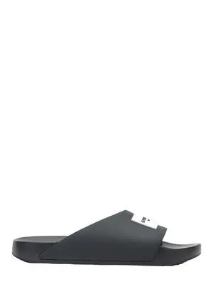 Givenchy Label Flat Mules In Rubber - Black