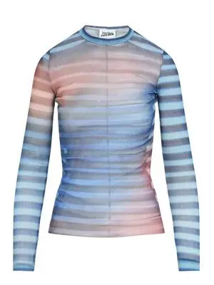JEAN PAUL GAULTIER Mesh Printed Air Long Sleeves Top - Multicolor