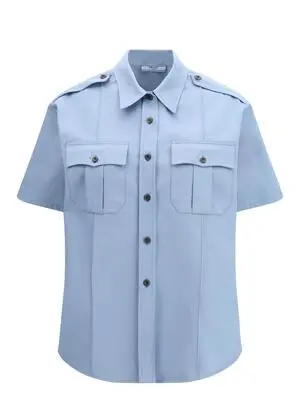 Prada PRADA Cotton Short-Sleeved Shirt Blue