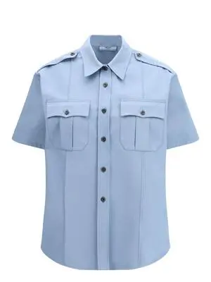 Prada PRADA Cotton Short-Sleeved Shirt Blue