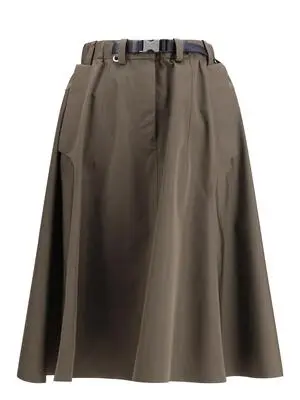 Prada Nylon Midi Skirt - Green