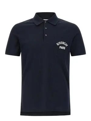 Givenchy Givenchy Men Pocket Embroidery Polo Shirt Blue