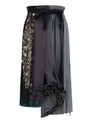 Prada Prada Women Patchwork Midi Skirt With Panel Construction Multicolor