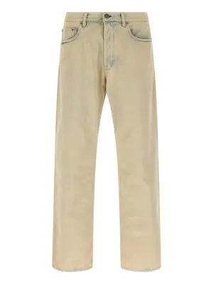 GOLDEN GOOSE Wide Straight Leg Jeans - Cream