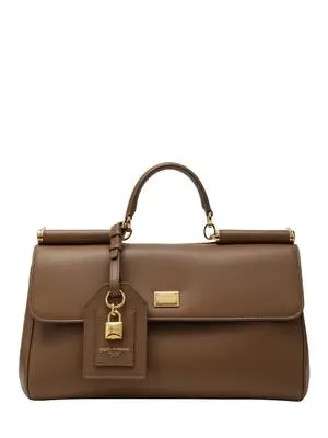 Dolce & Gabbana My Sicily Top Handle Bag In Caramel Leather - Brown