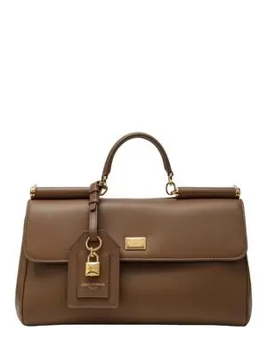 Dolce & Gabbana Leather My Sicily Top Handle Bag - Brown