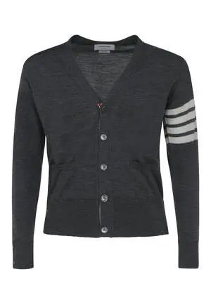 Thom Browne Virgin Wool Cardigan - Gray