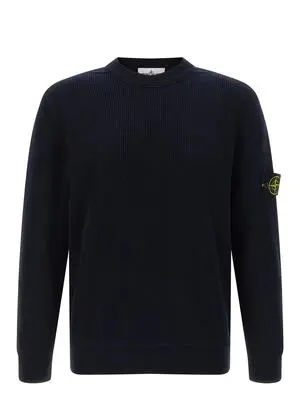 Stone Island Ribbed Cotton Pullover - Blue