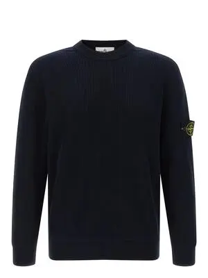 Stone Island Ribbed Cotton Pullover - Blue