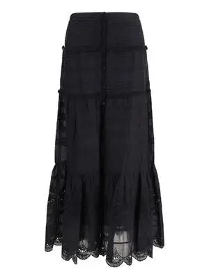 Isabel Marant Étoile Paoline Long Cotton Skirt - Black