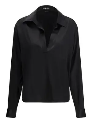 TOM FORD Stretch Silk Shirt - Black
