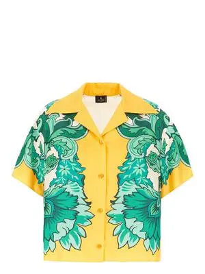 Etro Floral Print Short Sleeve Button Up Shirt - Multicolor