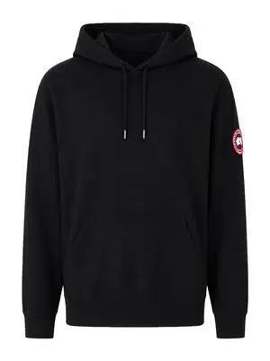 Canada Goose Felpa Con Patch Logo E Cappuccio - Black