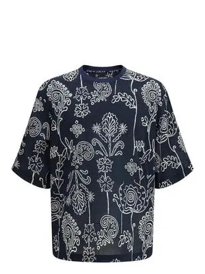Giorgio Armani Cotton T-shirt With All Over Pattern - Multicolor