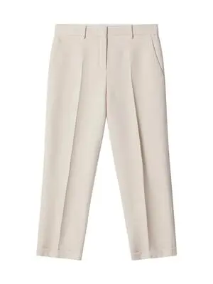 Fendi Beige Wool And Silk Trousers - Cream