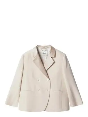 Fendi Wool And Silk Blend Blazer - Cream