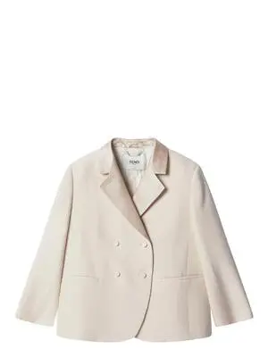 Fendi Wool And Silk Blend Blazer - Cream