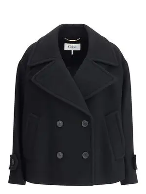 Chloé Oversize Short Coat - Black