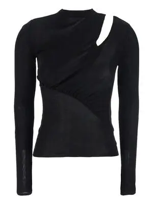 SELF-PORTRAIT Viscose Long-sleeve Cut-out Top - Multicolor