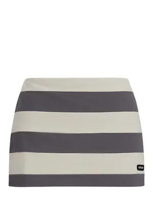 MIU MIU Striped Cotton Mini Skirt