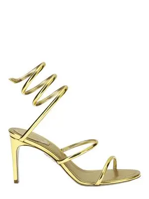 Rene Caovilla Metallic Cleo Sandals In Leather - Gold