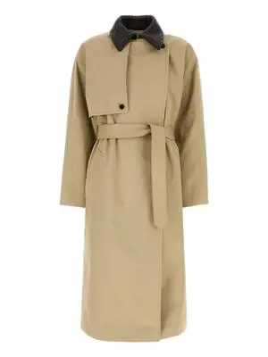Bottega Veneta Beige Cotton Trench Coat - Brown