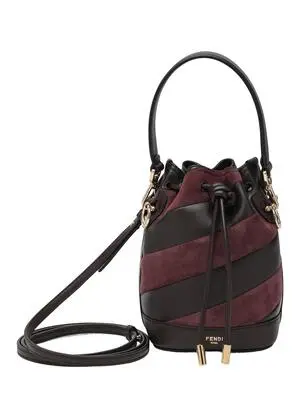 Fendi Mon Tresor Mini Bag In Two-tone Inlaid Leather And Suede - Brown
