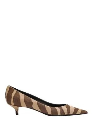 JIMMY CHOO Amelia Pumps In Zebra-print Pony Hair - Brown
