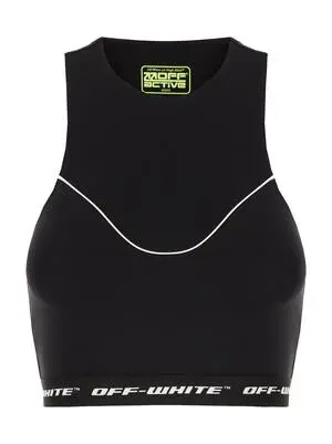 Off-White Active Cropped Top - Multicolor