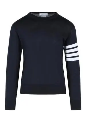 Thom Browne Classic 4 Bar' Sweater In Navy Merino Wool - Blue