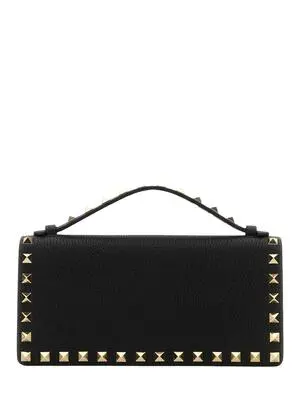 Valentino Garavani Leather Rockstud Handbag - Black
