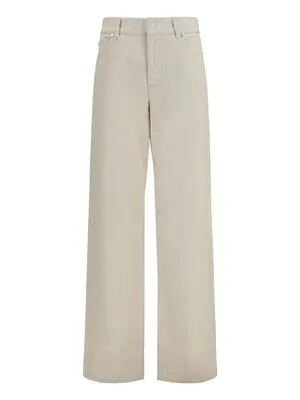 Fendi Cotton Denim Ff Reverse Jeans - Cream