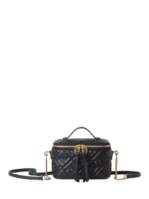 Fendi Vanity Mini Bag In Nappa With Ff Motif - Black
