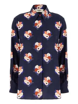 Fendi FENDI Floral Print Silk Shirt Multicolor